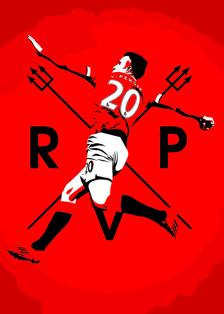 'Robin van Persie Illustration' Poster, picture, metal print, paint by ...