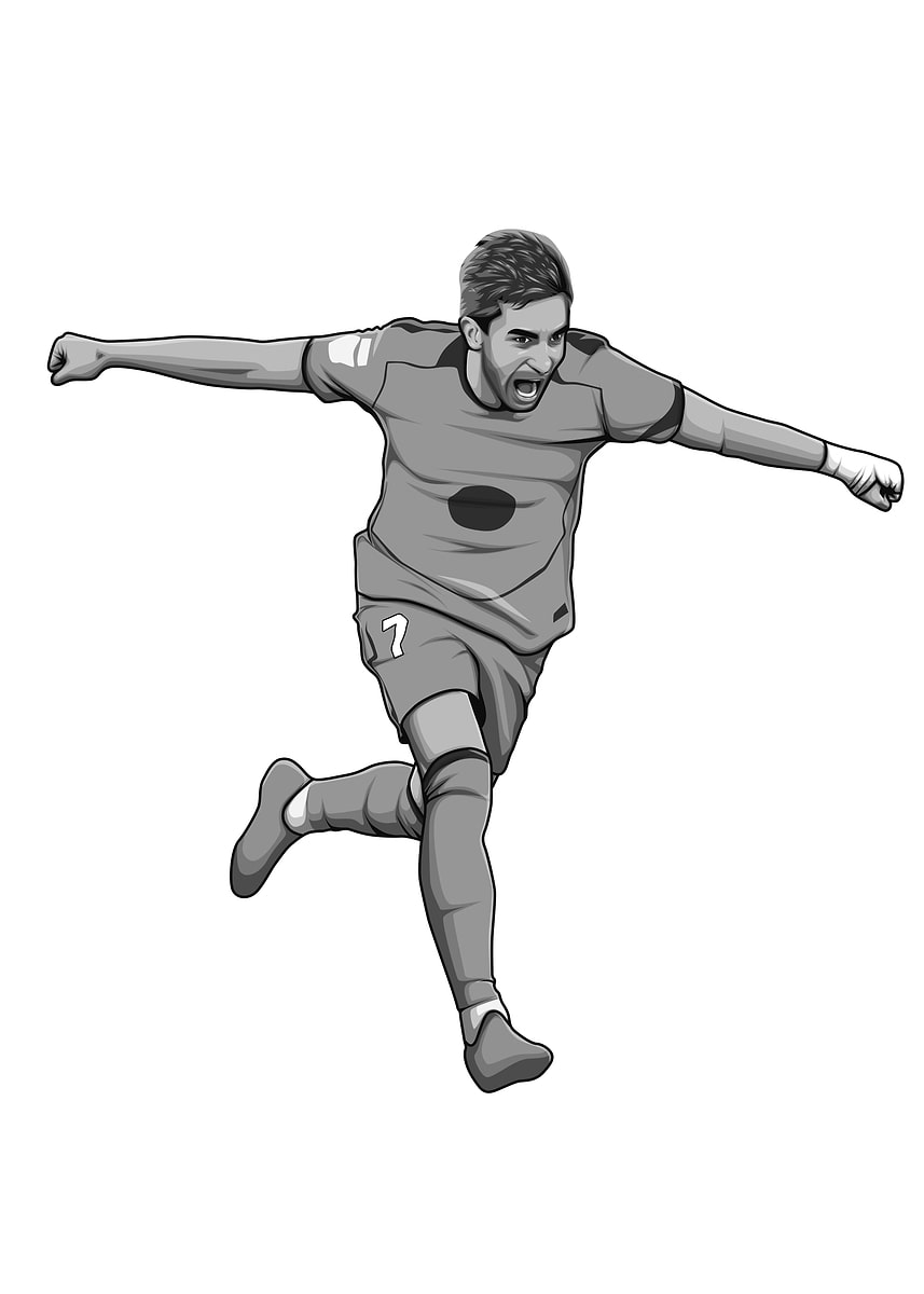 'Ferran Torres Black and White Version' Poster, picture, metal print ...