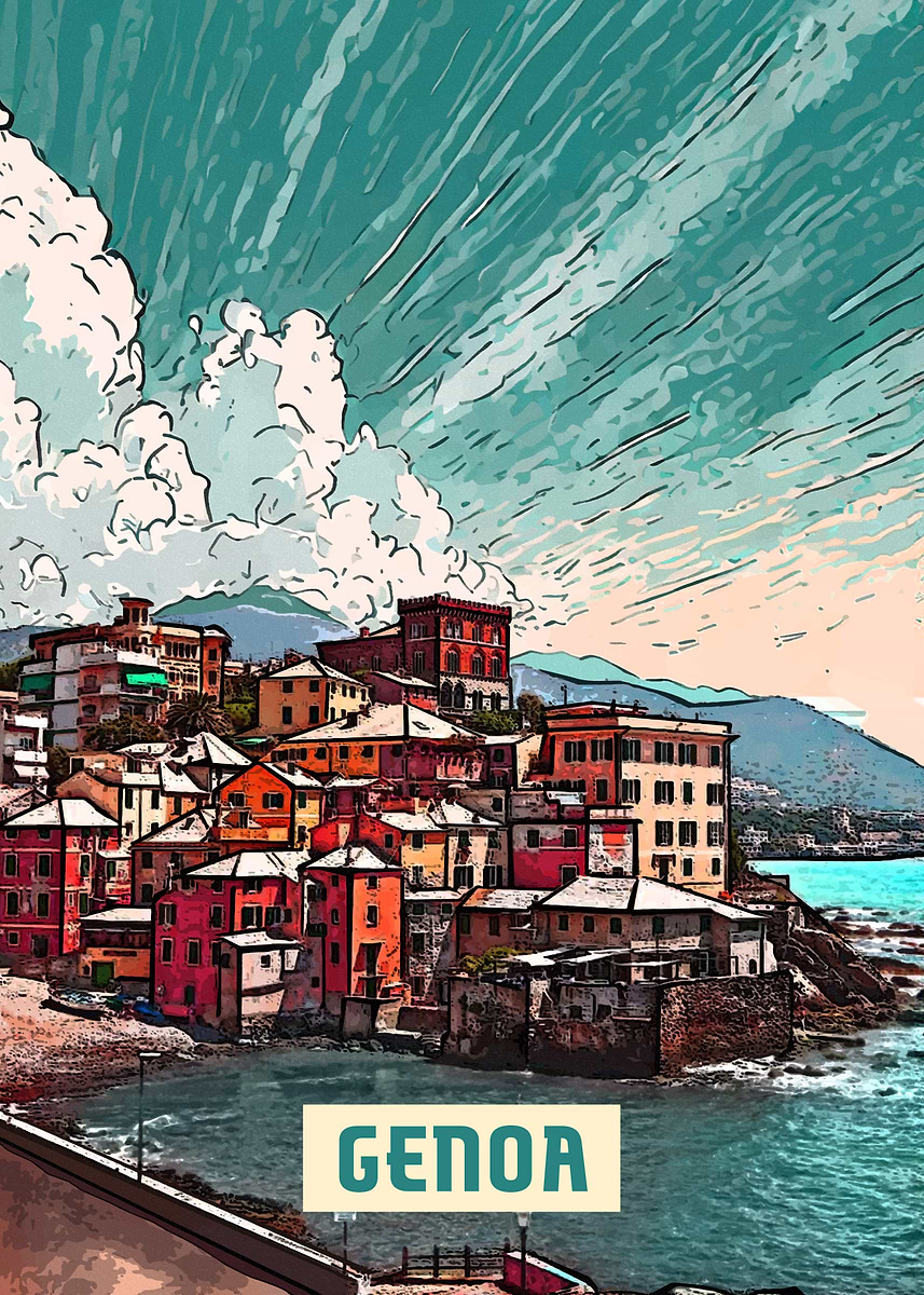 'Genoa' Poster, picture, metal print, paint by Bo Kev | Displate