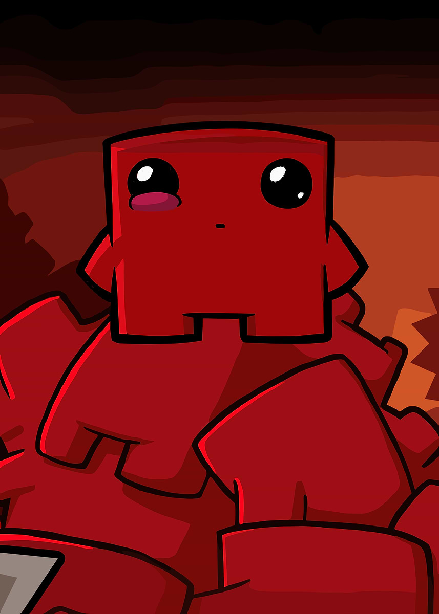'Super Meat Boy character illustration' Poster, picture, metal print ...