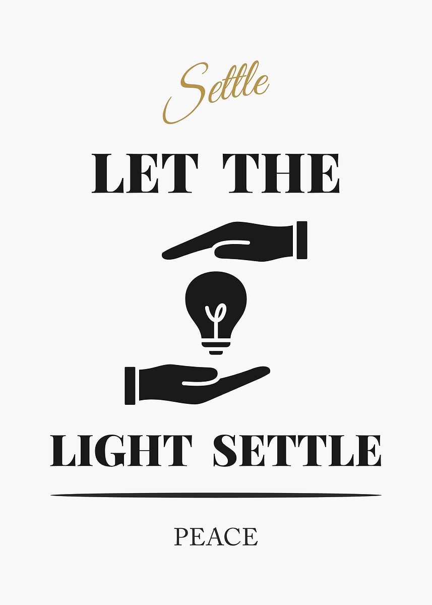 'Let the Light Settle Peace - “White Edition – Clean Black Text Minimal ...