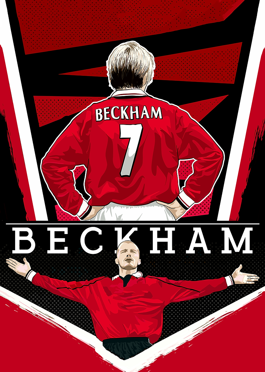 'David Beckham Illustration' Poster, picture, metal print, paint by ...