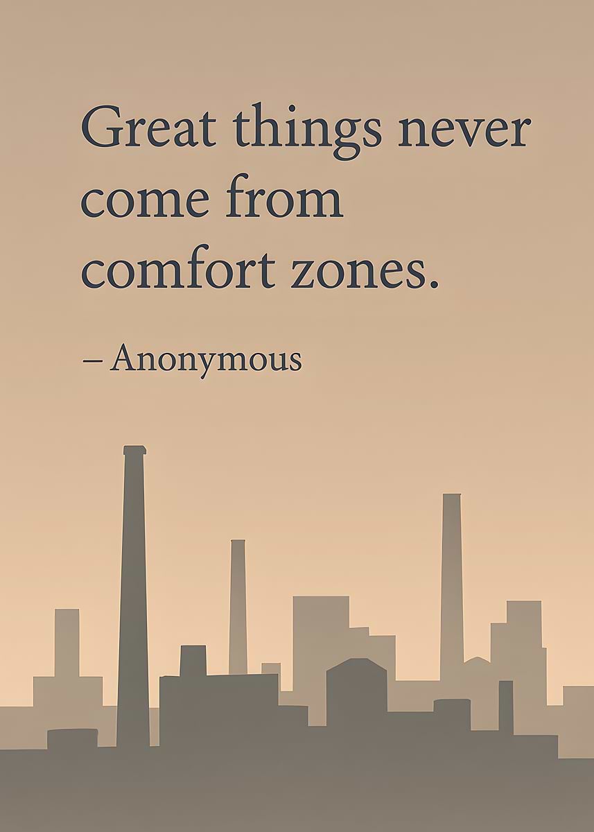 'Comfort Zone Inspirational Quote' Poster, picture, metal print, paint ...