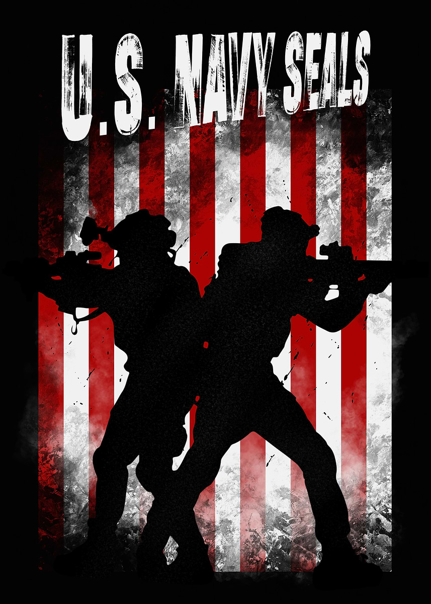 'U.S. Navy SEALs Silhouette' Poster, picture, metal print, paint by Ar ...