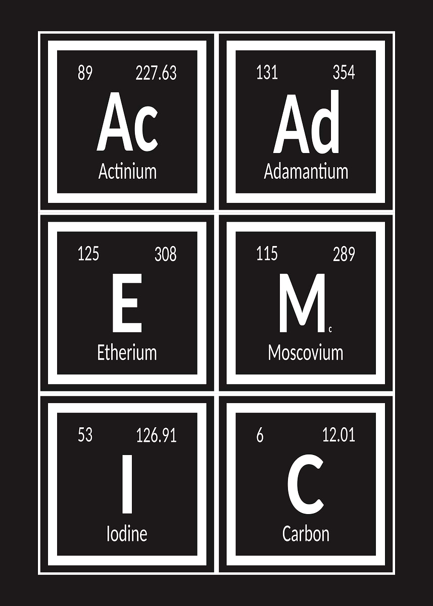 'Periodic Table Elements - Academic' Poster, picture, metal print ...