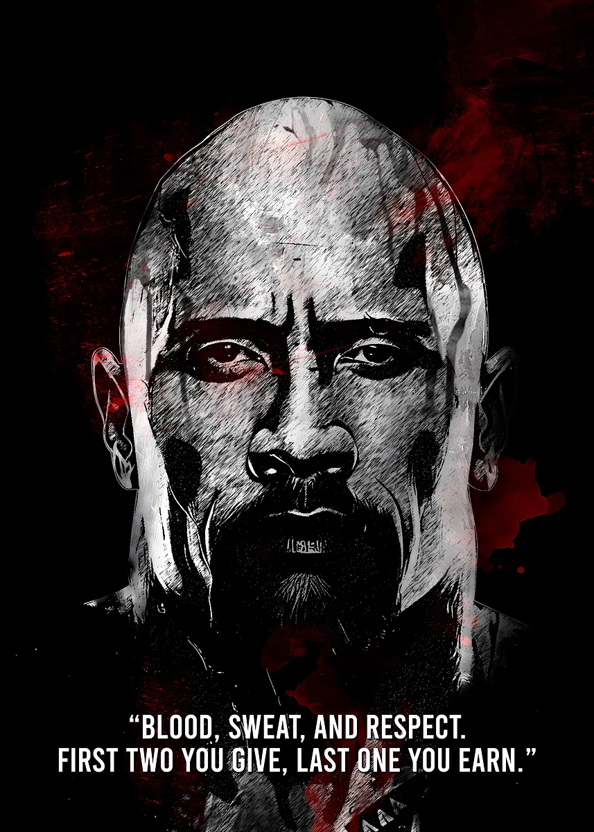 'Dwayne Johnson: Blood, Sweat, and Respect' Poster, picture, metal ...