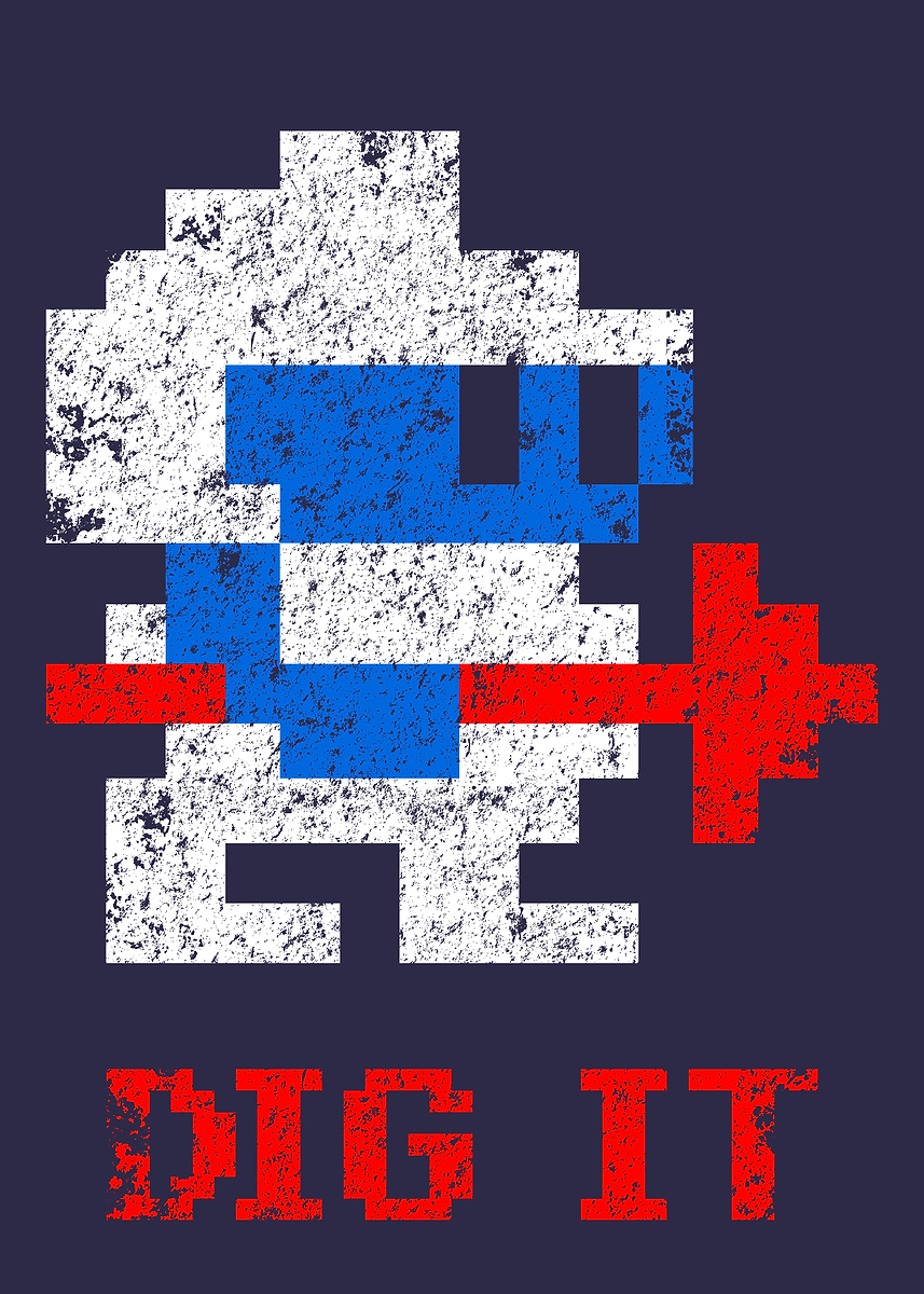 'Dig Dug Pixel Art' Poster, picture, metal print, paint by PixieFlow ...