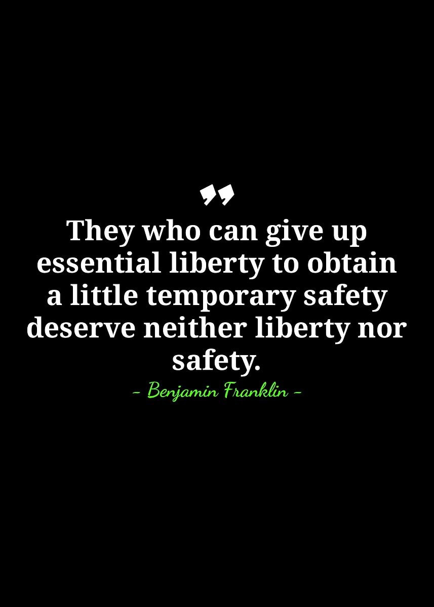 'Benjamin Franklin Liberty and Safety Quote' Poster, picture, metal ...
