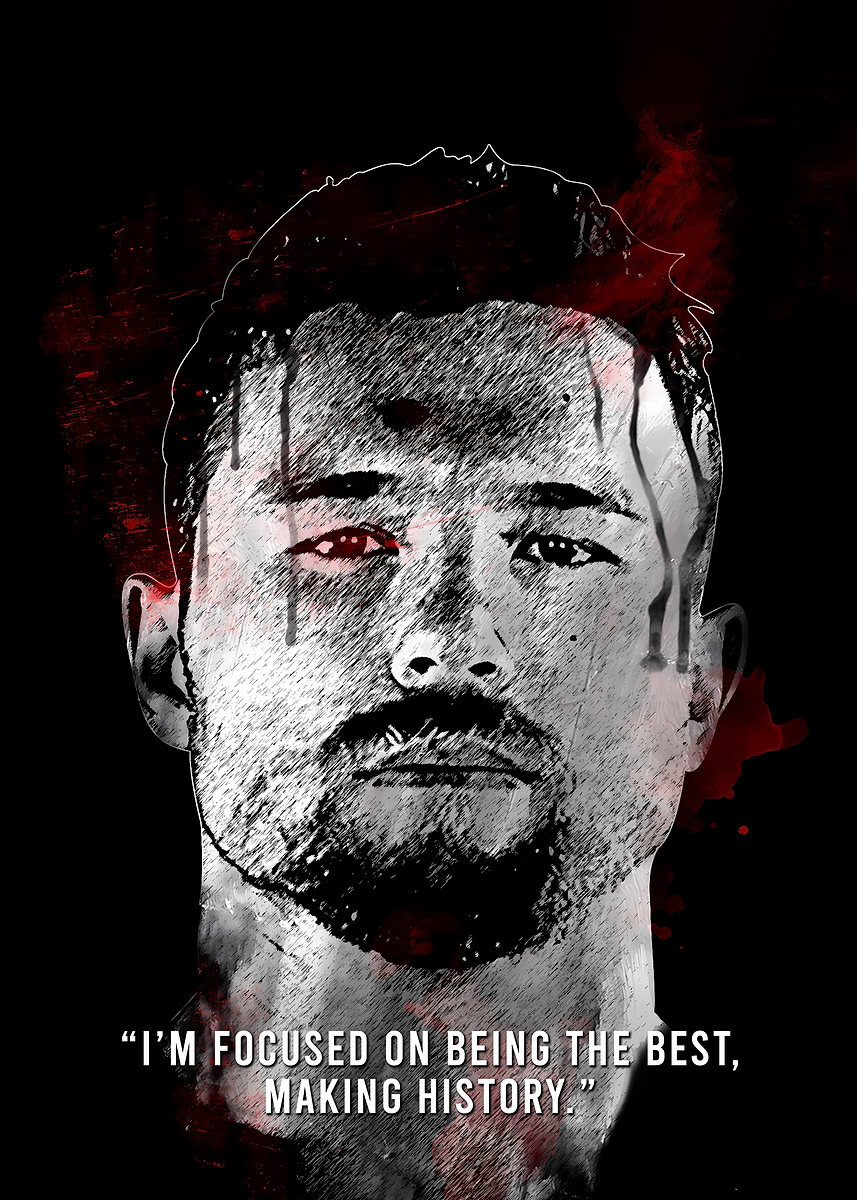 'Canelo Álvarez with Quote' Poster, picture, metal print, paint by ART ...