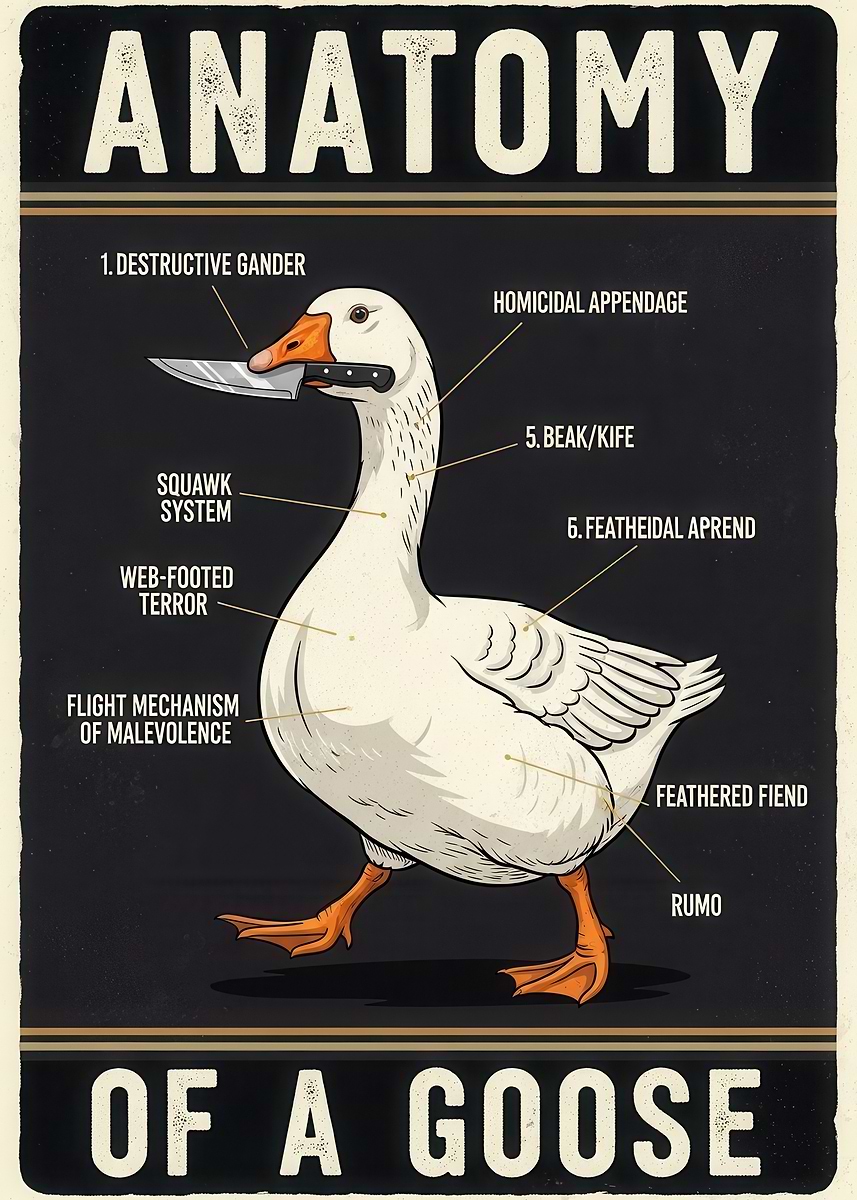 'Anatomy of a Goose Illustration' Poster, picture, metal print, paint ...