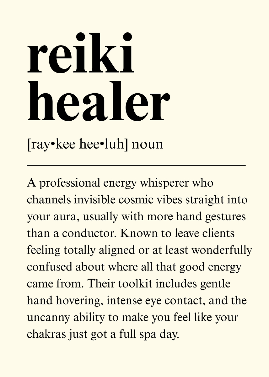 'Reiki Healer Funny Definition Spiritual Job ' Poster, picture, metal ...