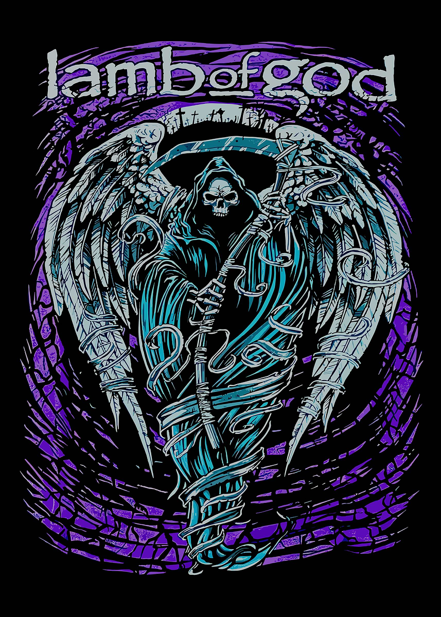'Lamb of God Grim Reaper Artwork' Poster, picture, metal print, paint ...