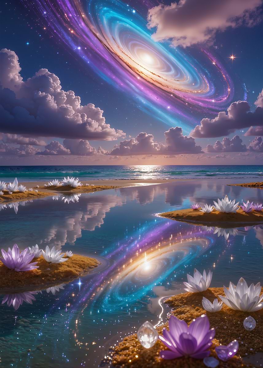 'Galactic Beach Dreamscape' Poster, picture, metal print, paint by ...