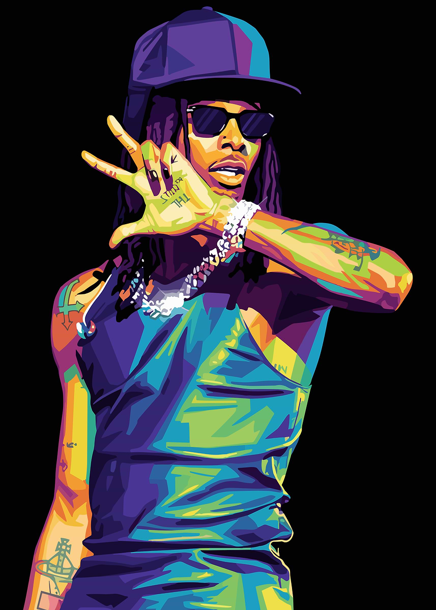 'Playboi Carti Colorful Pop Art Portrait' Poster, picture, metal print ...