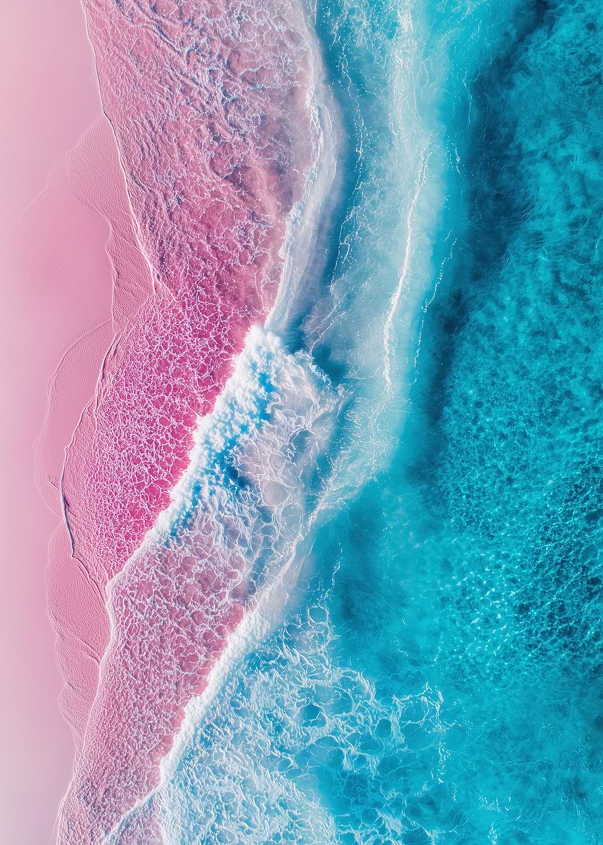 'Pink Sandy Beach' Poster, picture, metal print, paint by ...