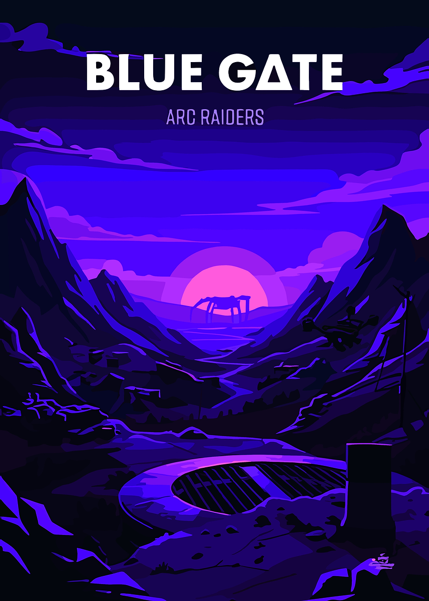 'Blue Gate Arc Raiders Landscape' Poster, picture, metal print, paint ...