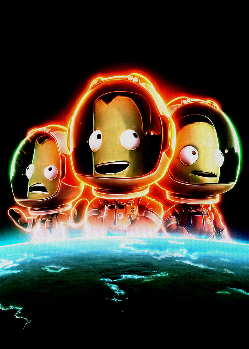 'Kerbal Space Program Astronauts Over Earth' Poster, picture, metal ...