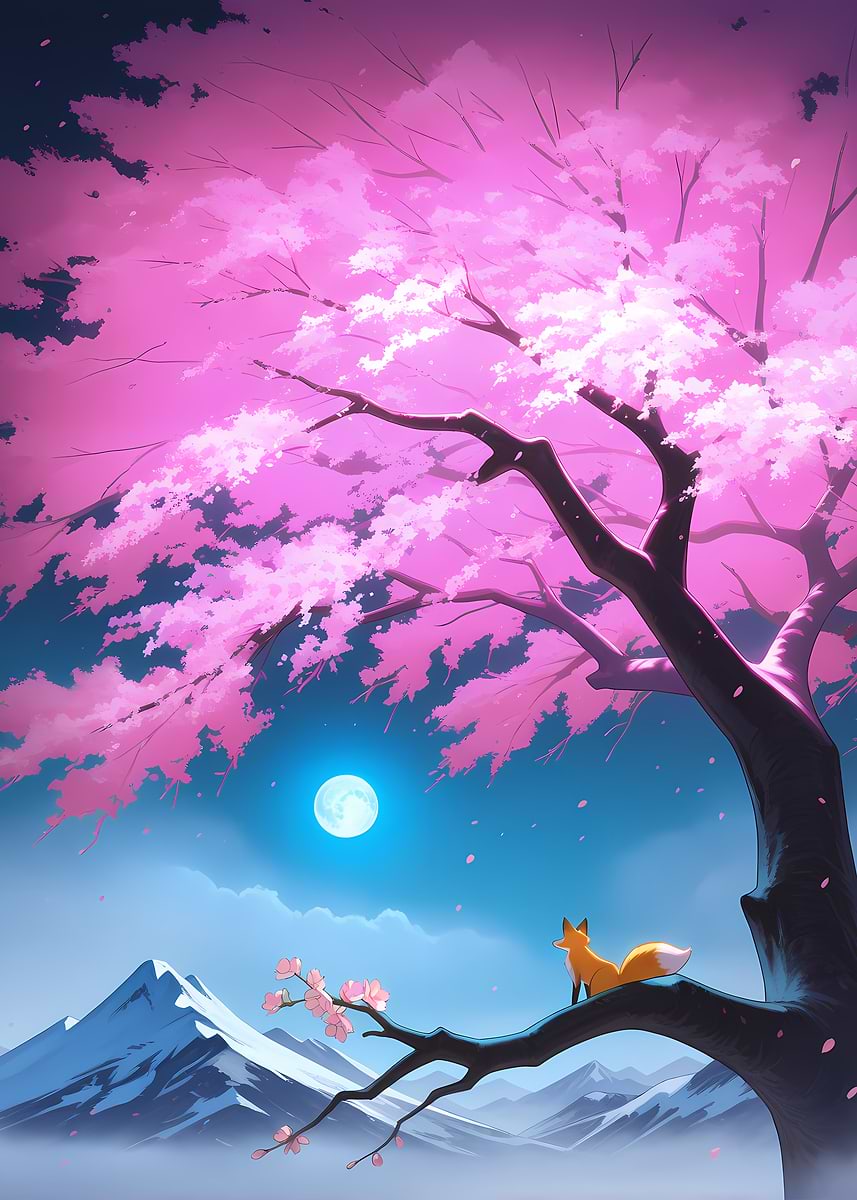 'Moongaze' Poster, picture, metal print, paint by Jester Studios | Displate