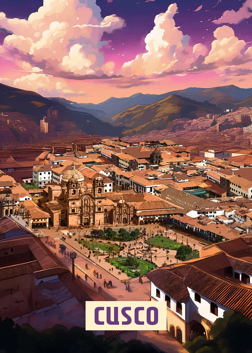 'Cusco' Poster, picture, metal print, paint by Bo Kev | Displate