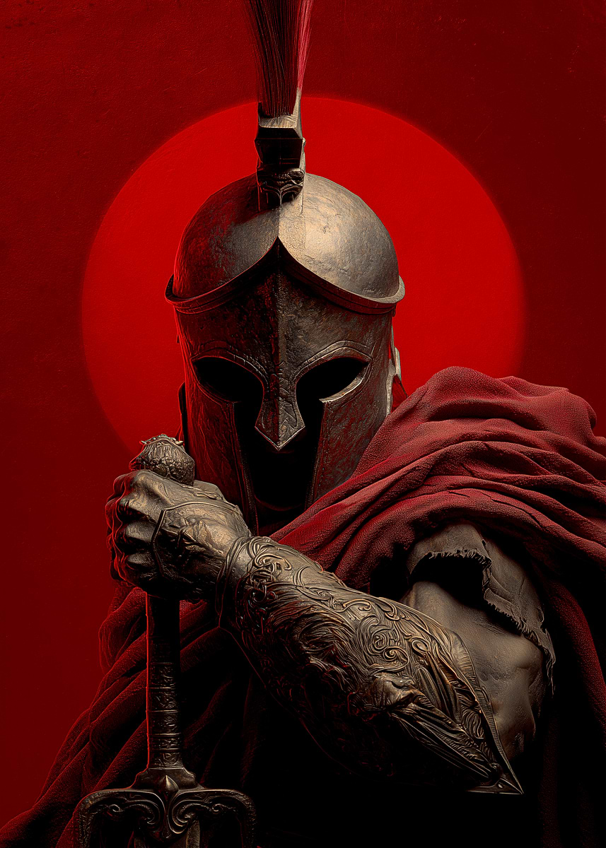 'Fearless Spartan' Poster, picture, metal print, paint by Michael de ...
