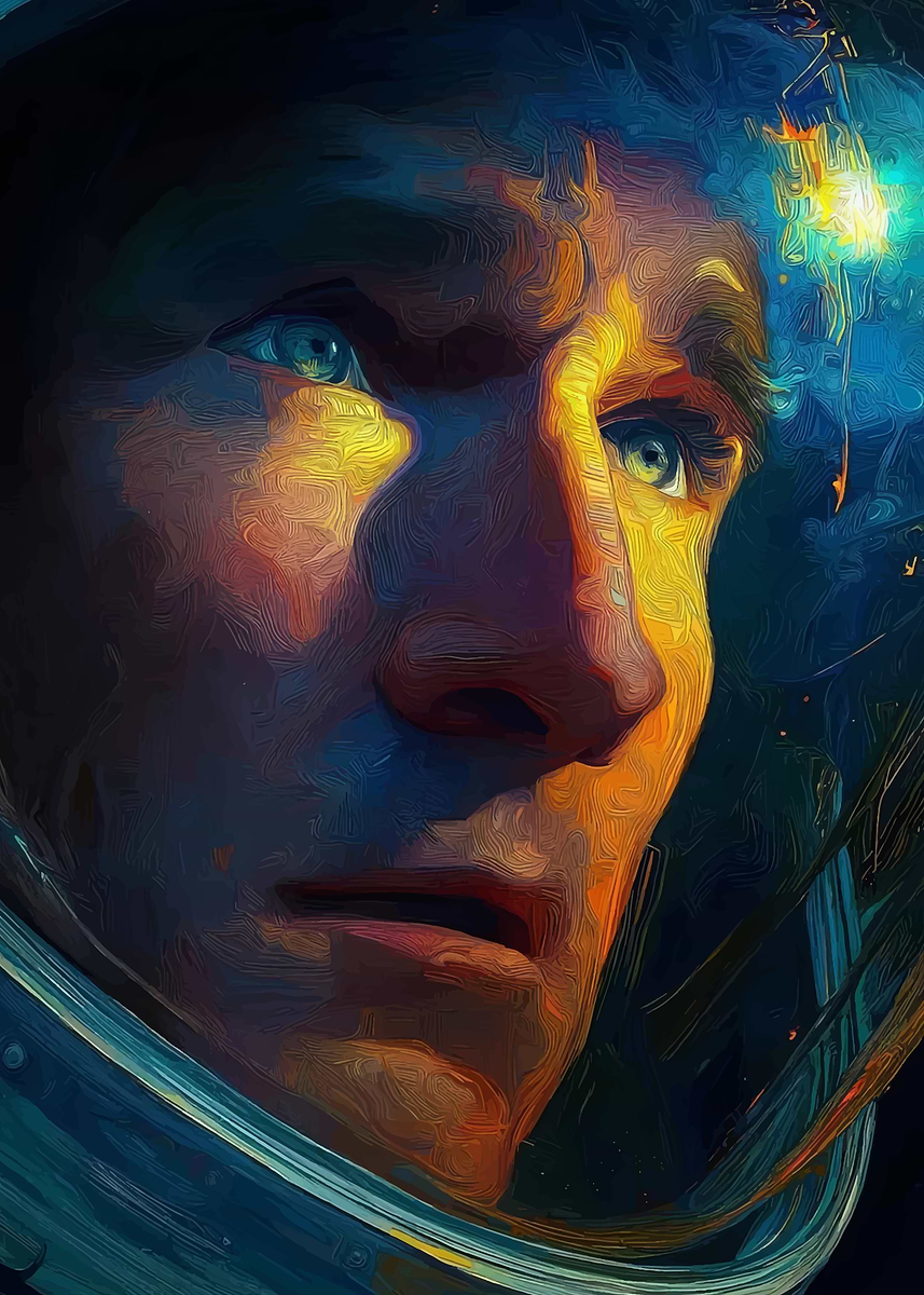 'Astronaut Portrait in Space' Poster, picture, metal print, paint by ...