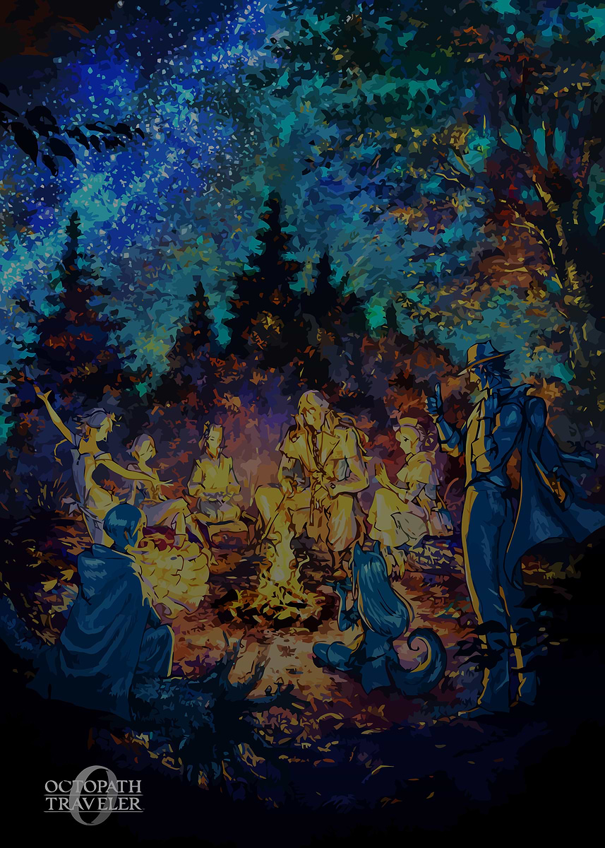 ' Campfire Scene Game Art' Poster, picture, metal print, paint by Thoky ...
