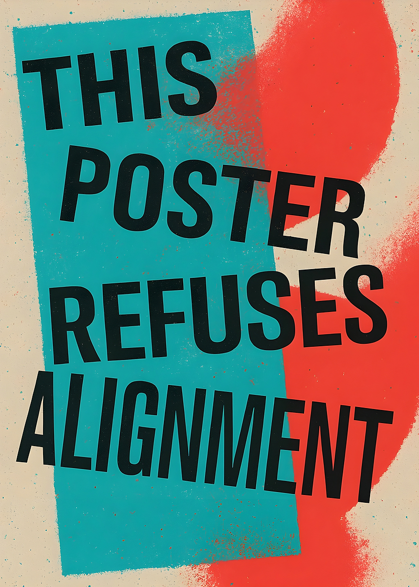'This Poster Refuses Alignment' Poster, picture, metal print, paint by ...