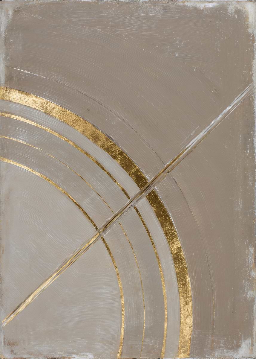'Abstract Geometric Gold Arcs' Poster, picture, metal print, paint by ...