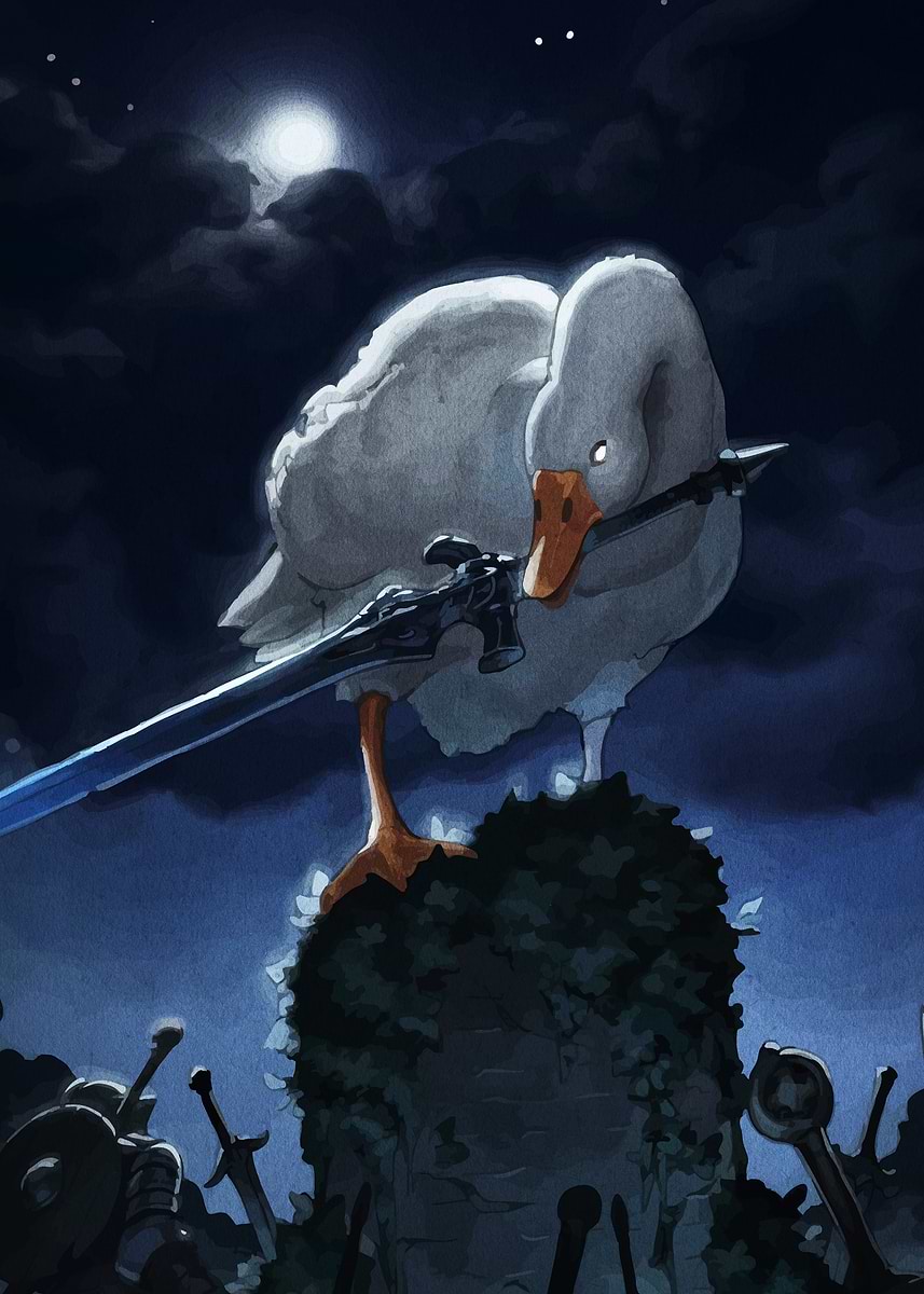 'Goose with Sword' Poster, picture, metal print, paint by Larry York ...