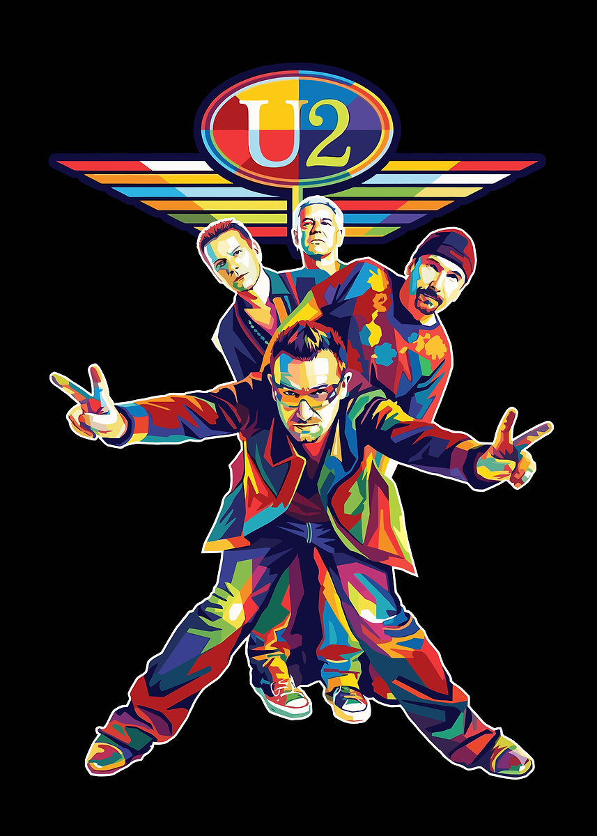 'U2 Band Pop Art Portrait' Poster, picture, metal print, paint by ...