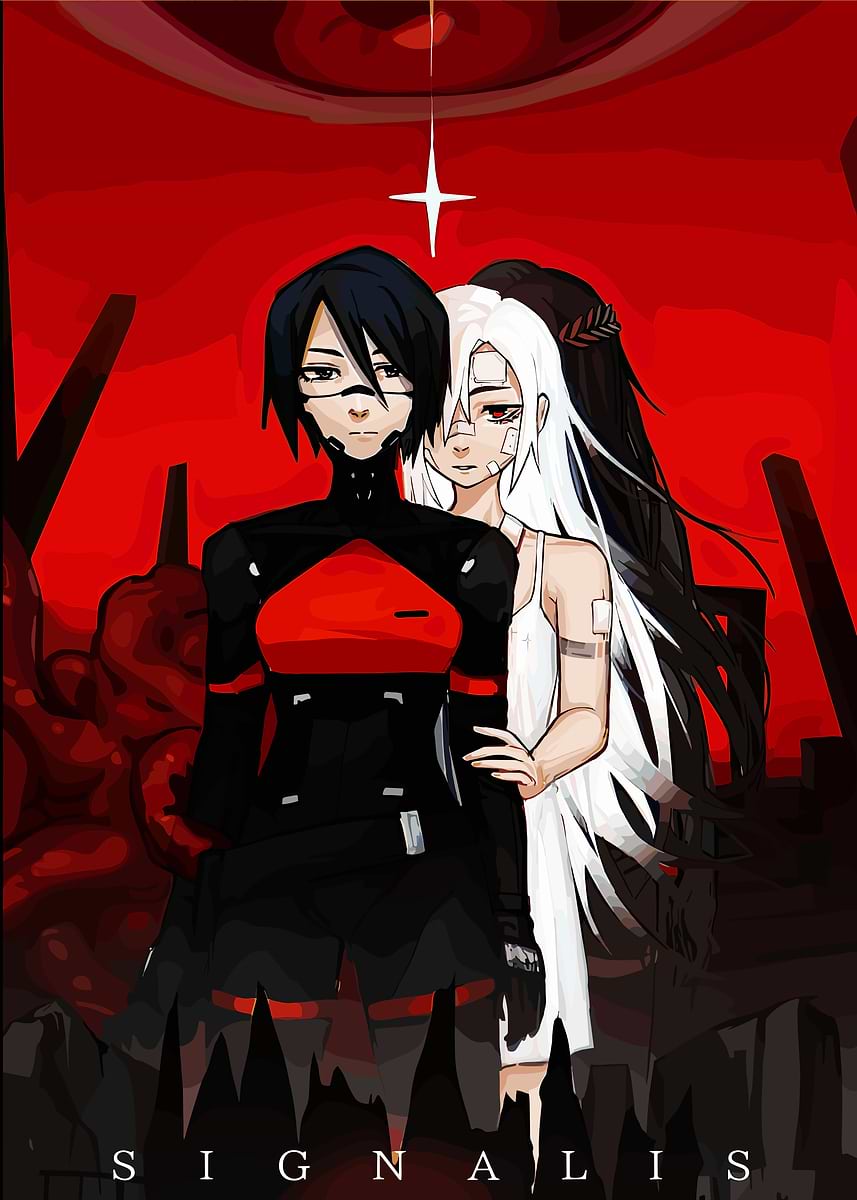 'SIGNALIS: Elster and Ariane' Poster, picture, metal print, paint by ...
