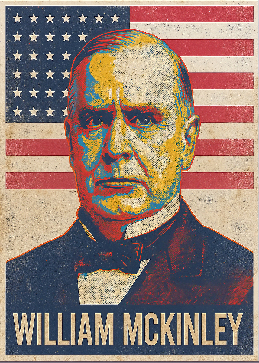 'William McKinley Portrait with American Flag' Poster, picture, metal ...