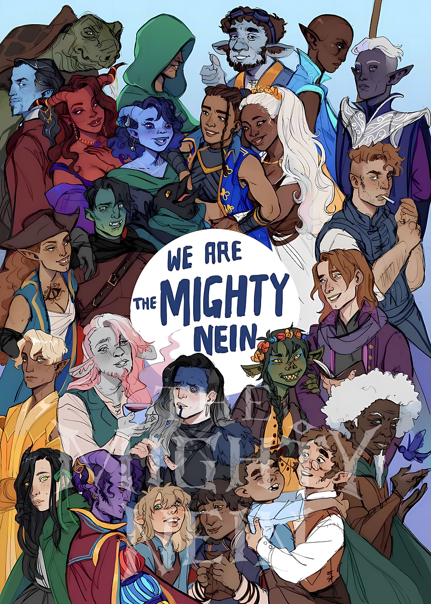 'The Mighty Nein Group Portrait' Poster, picture, metal print, paint by ...