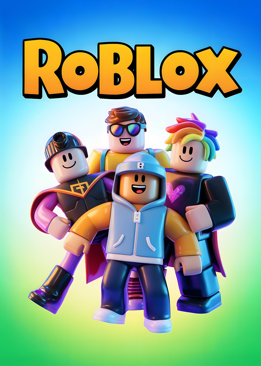 'Roblox Characters Group Portrait' Poster, picture, metal print, paint ...