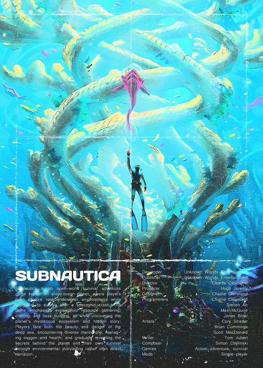 'Subnautica' Poster, picture, metal print, paint by dinodoni | Displate