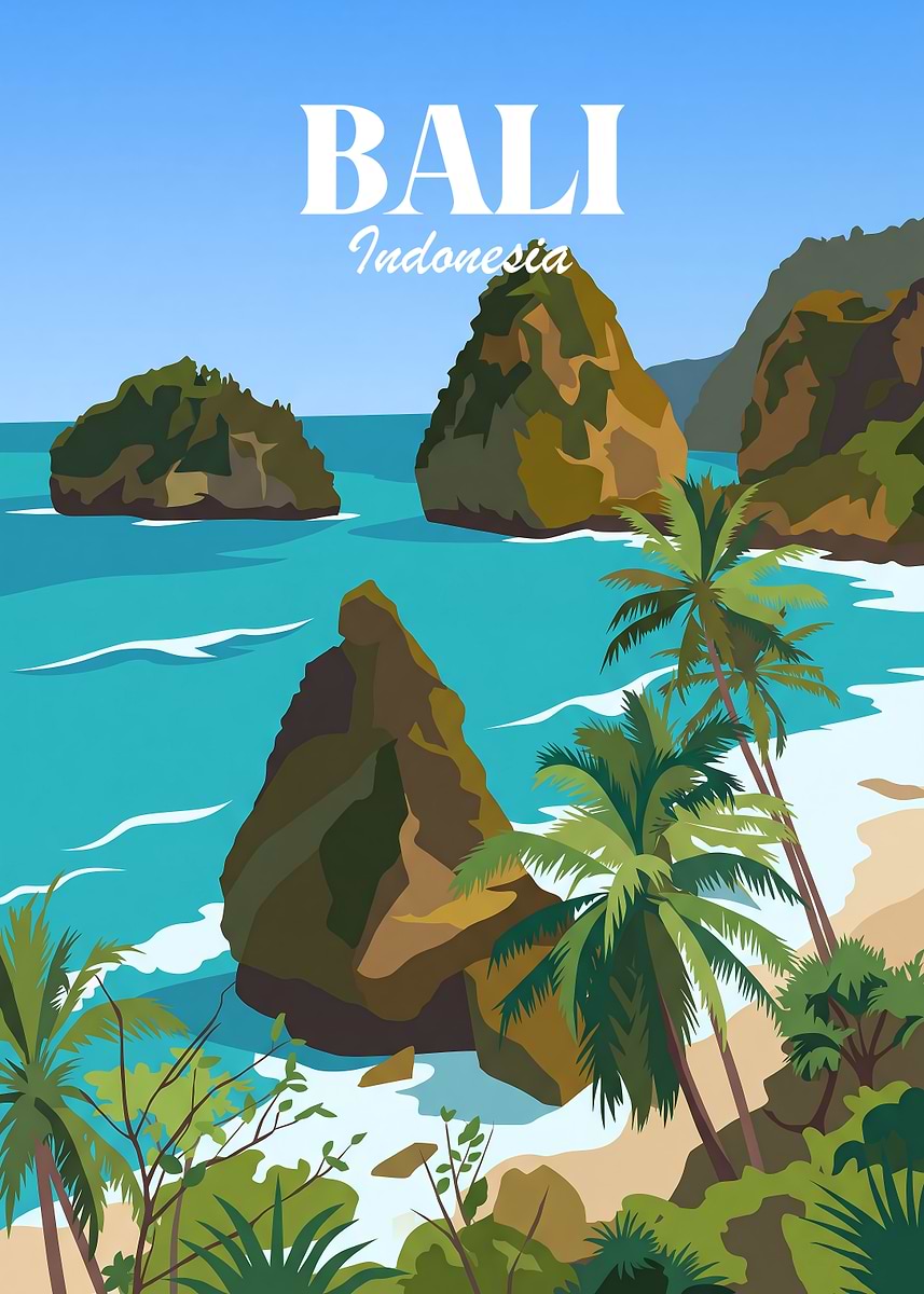 'Bali Indonesia ' Poster, picture, metal print, paint by Artevo | Displate