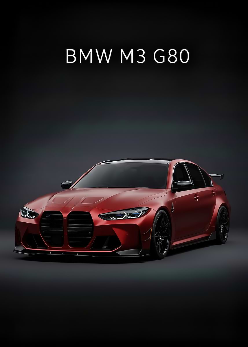 'BMW M3 G80 Red poster' Poster, picture, metal print, paint by m5 ...