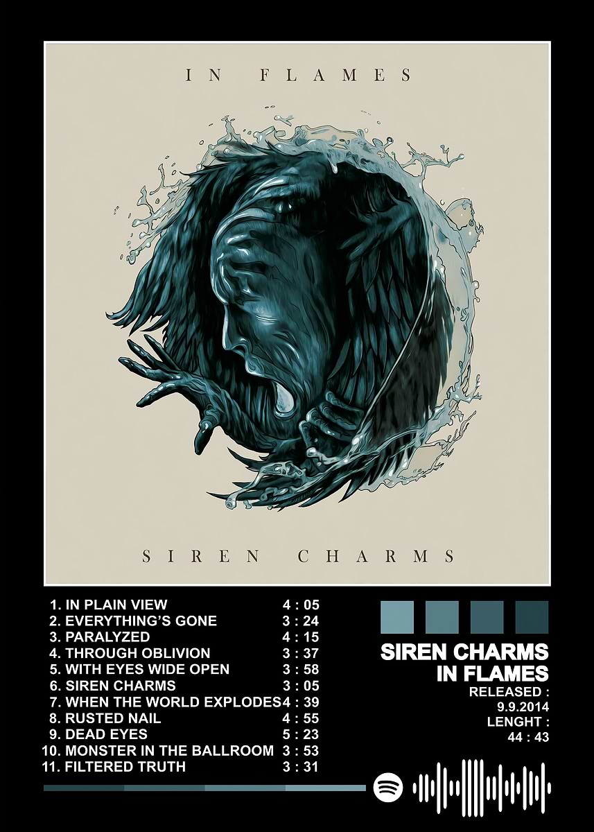 'In Flames - Siren Charms' Poster, picture, metal print, paint by ...