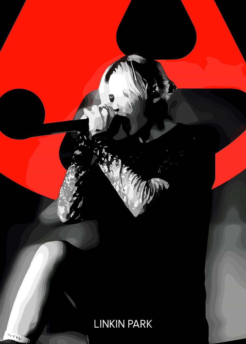 'Linkin Park Singer Performance Art' Poster, picture, metal print ...