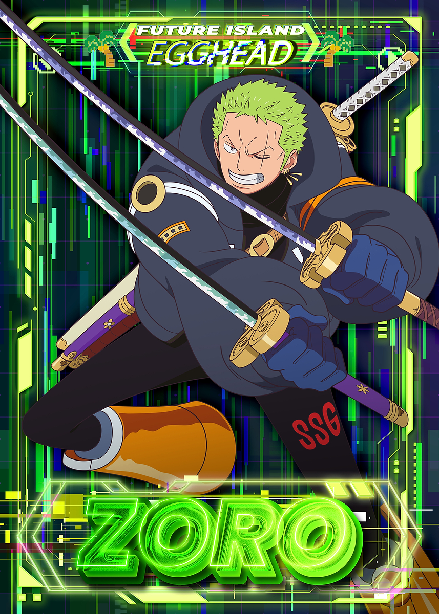 'Zoro: Egghead's Futuristic Blade' Poster, picture, metal print, paint ...