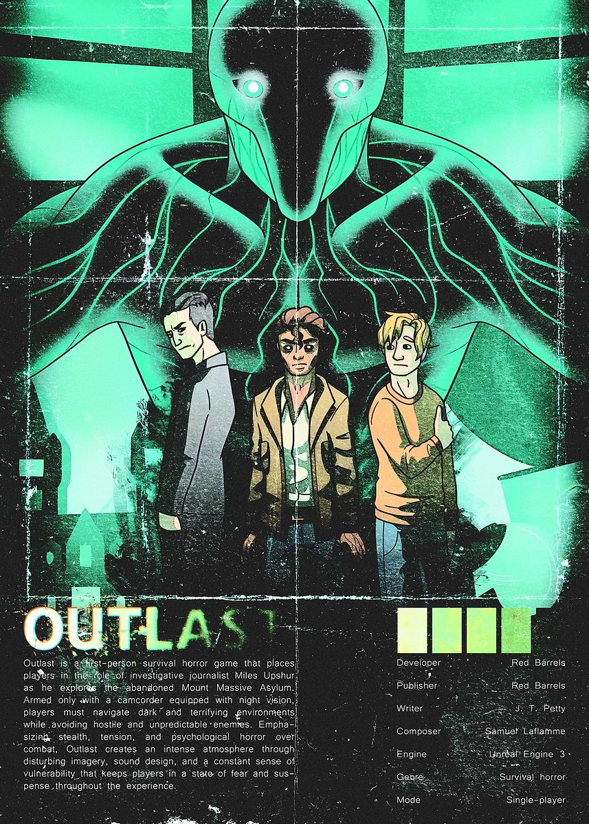 'Outlast Game Poster' Poster, picture, metal print, paint by dinodoni ...