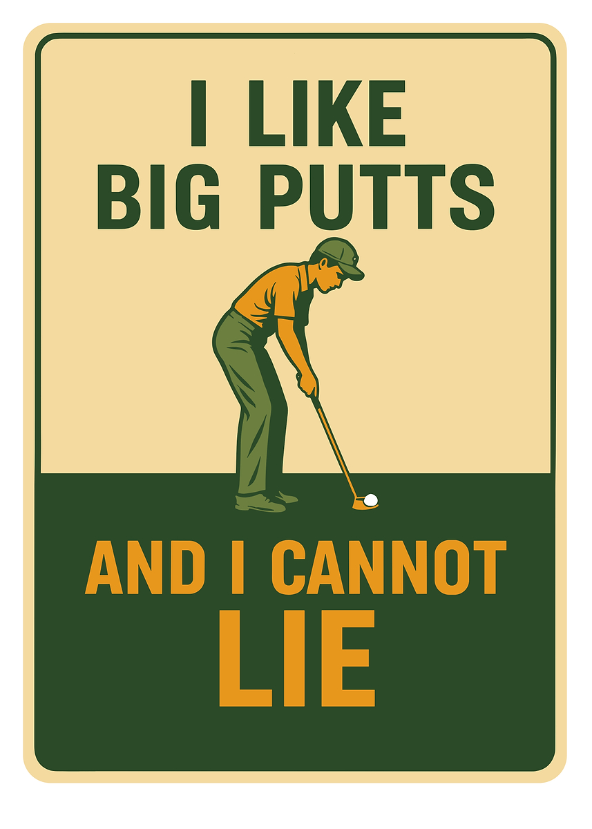 'I Like Big Putts Sign' Poster, picture, metal print, paint by EDSON ...