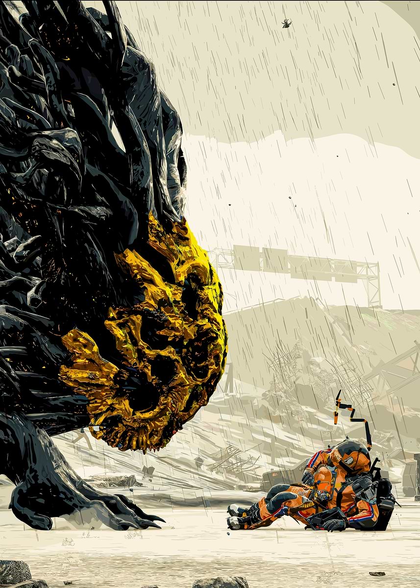 'Death Stranding BT Encounter' Poster, picture, metal print, paint by ...