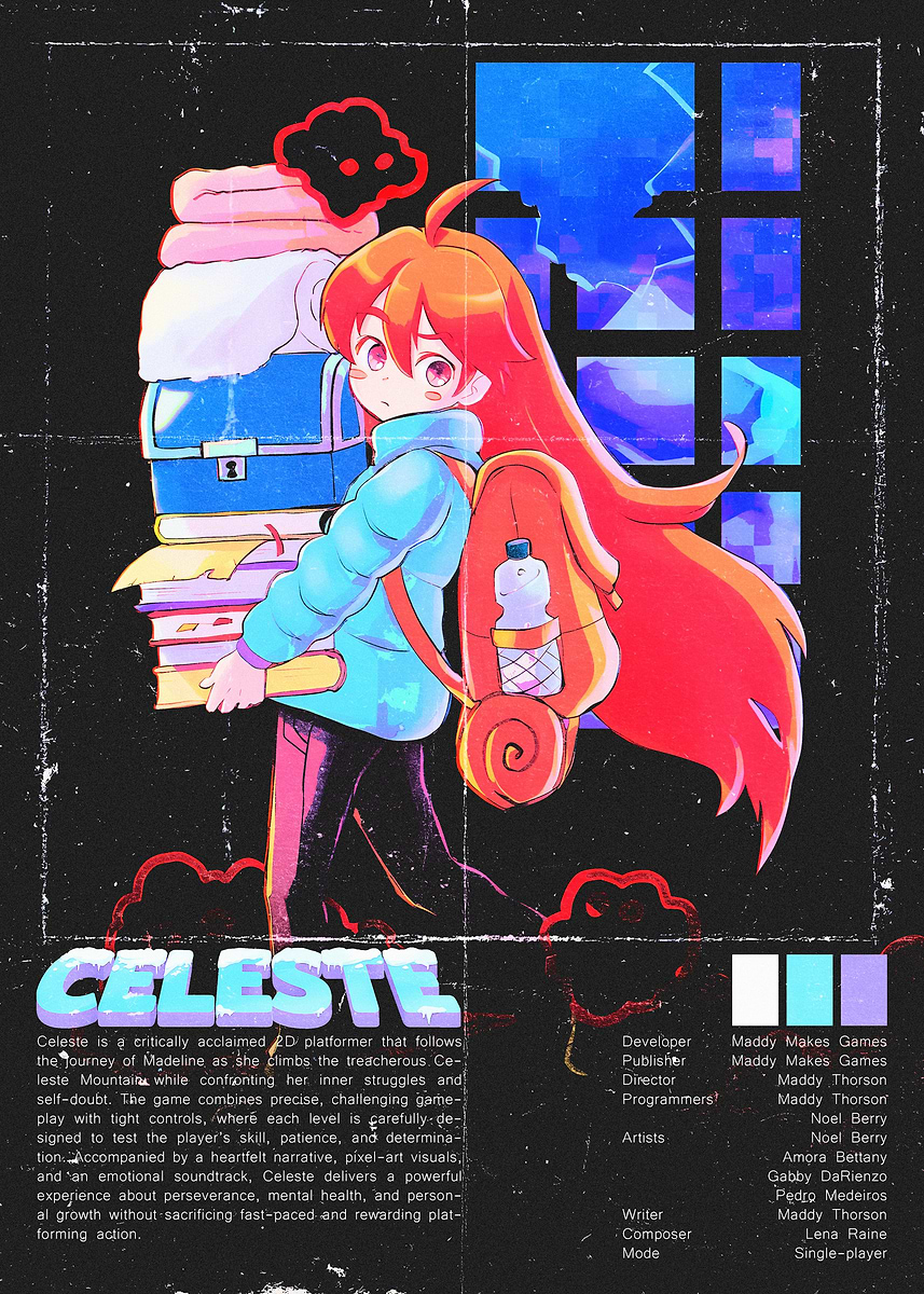 'Celeste Game Poster Art' Poster, picture, metal print, paint by ...