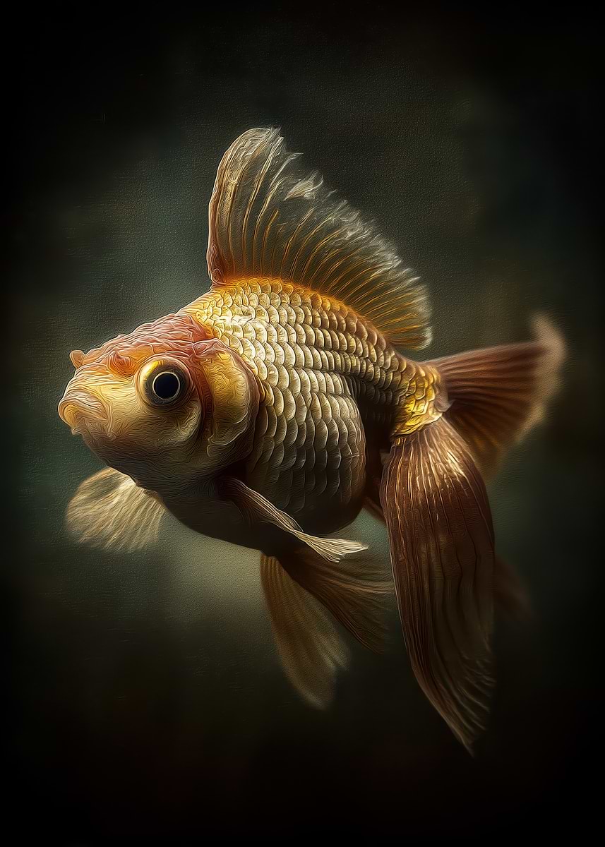 'Elegant Goldfish Portrait' Poster, picture, metal print, paint by ...