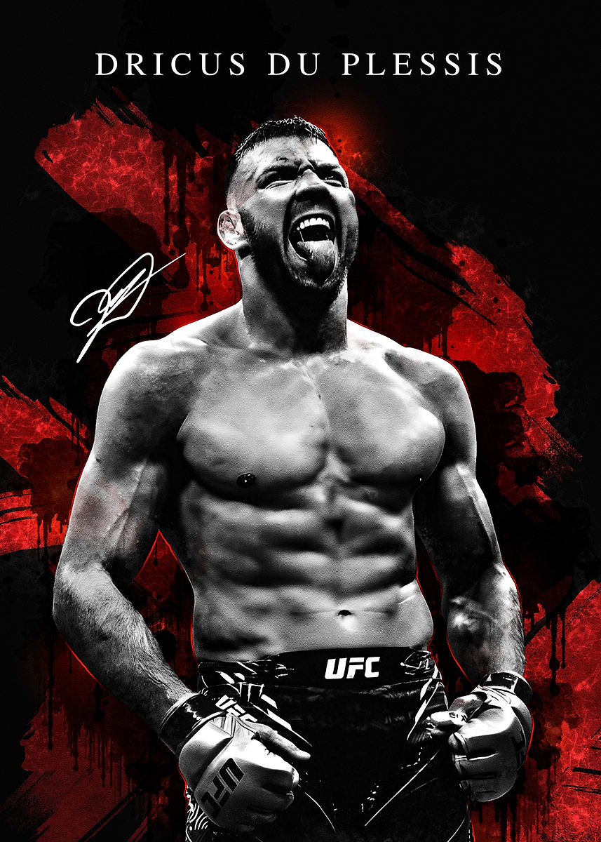 'Dricus Du Plessis UFC Fighter Portrait' Poster, picture, metal print ...