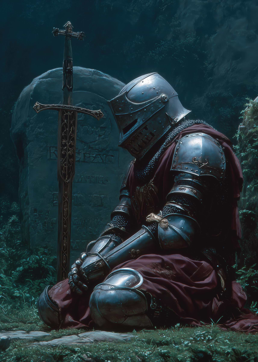 'Knight in Mourning' Poster, picture, metal print, paint by Peachy ...