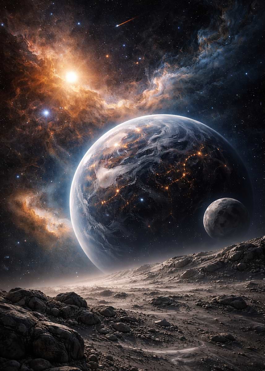 'Planet Of Lights And Ash' Poster, picture, metal print, paint by ...