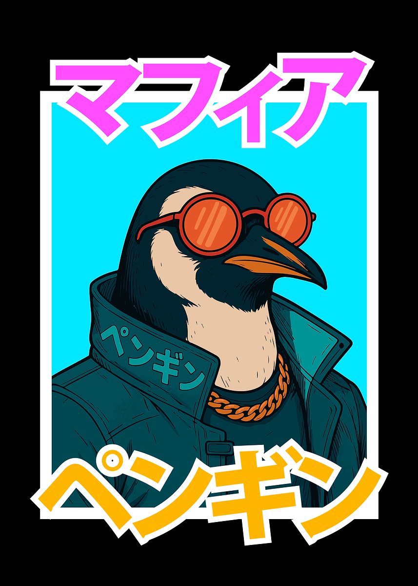 'Penguin Mafia Boss' Poster, picture, metal print, paint by Neroly ...
