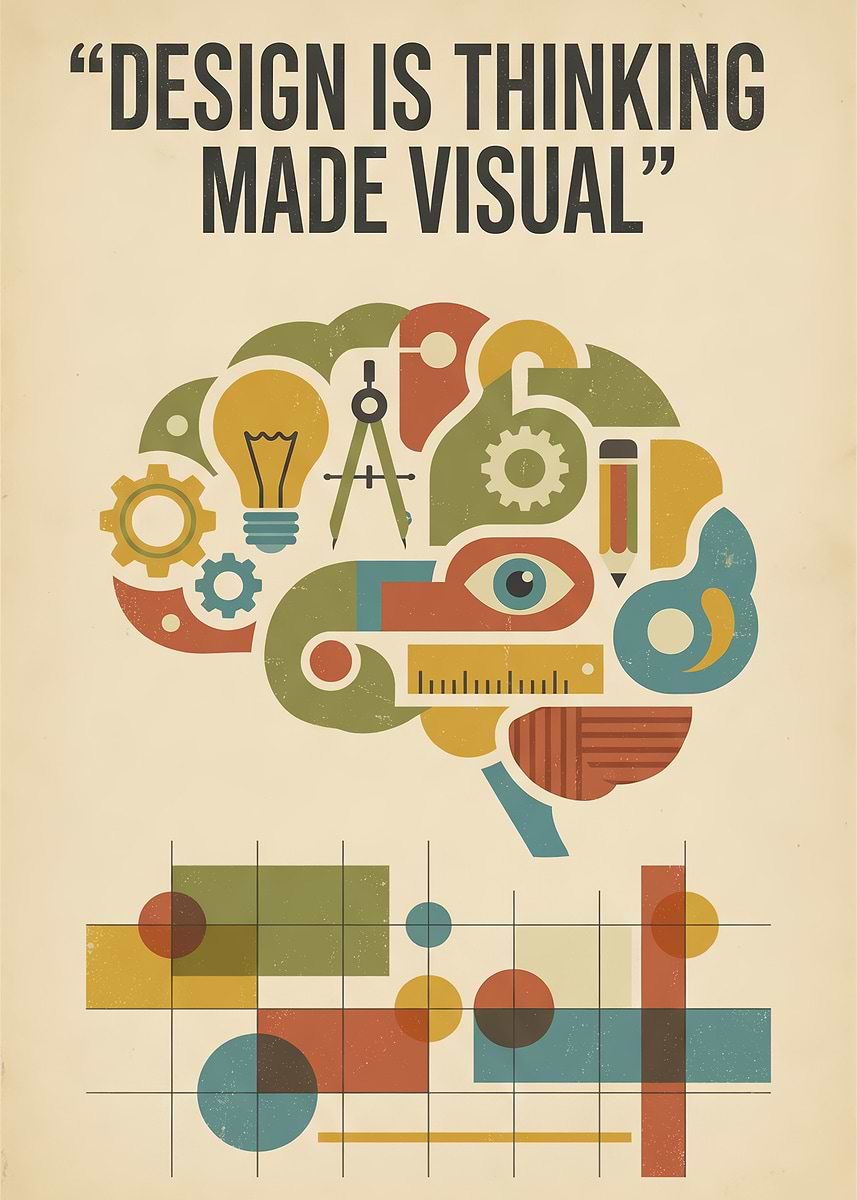 'Design is Thinking Made Visual Poster' Poster, picture, metal print ...